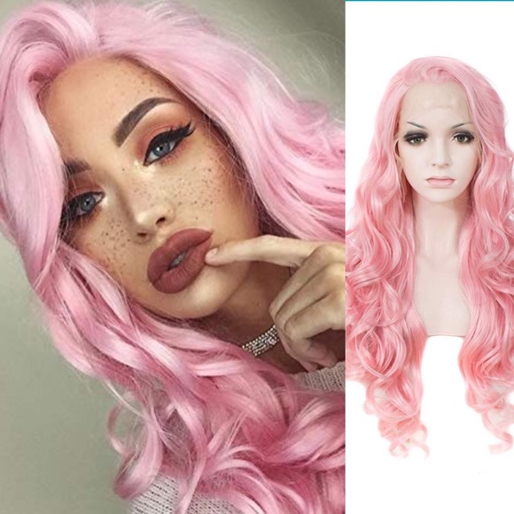 Accessories | Hailey 24 Pink Wavy Lace Front Wig Nwt | Poshmark